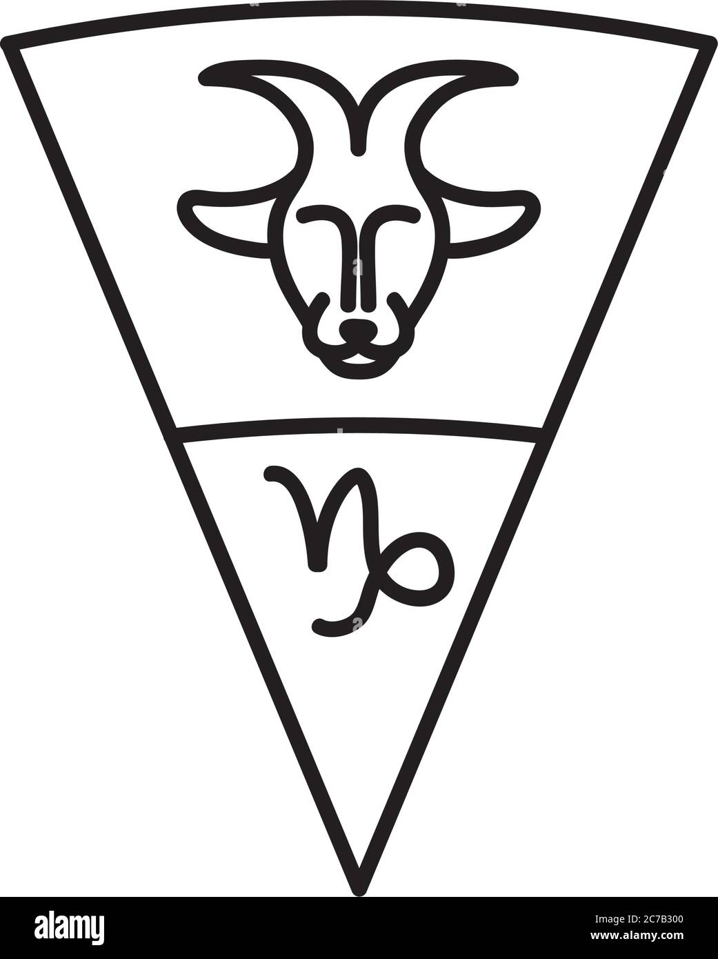 astrology concept, capricorn sign and goat symbol icon over white ...