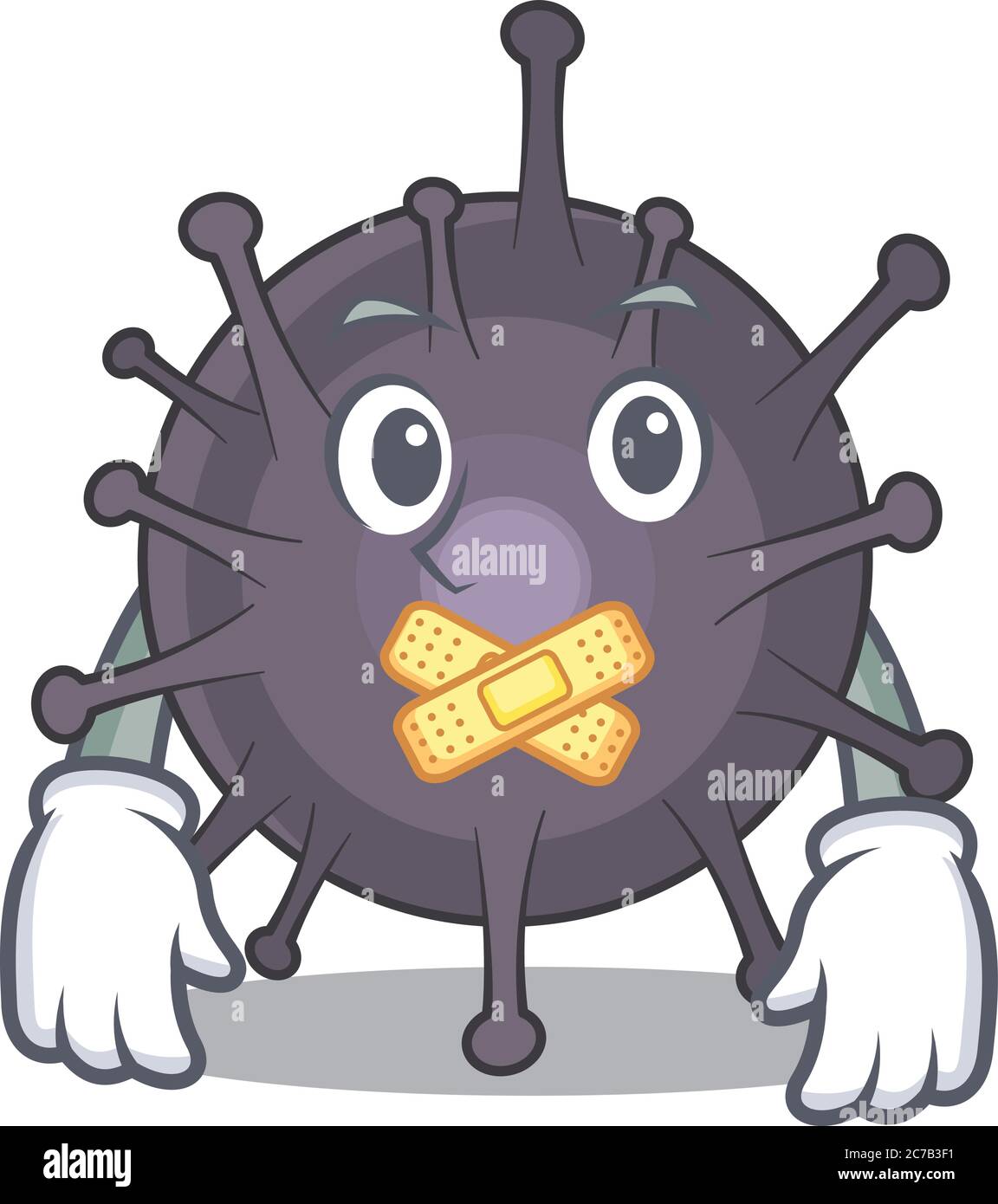 Salmonella cartoon character style having strange silent face Stock ...