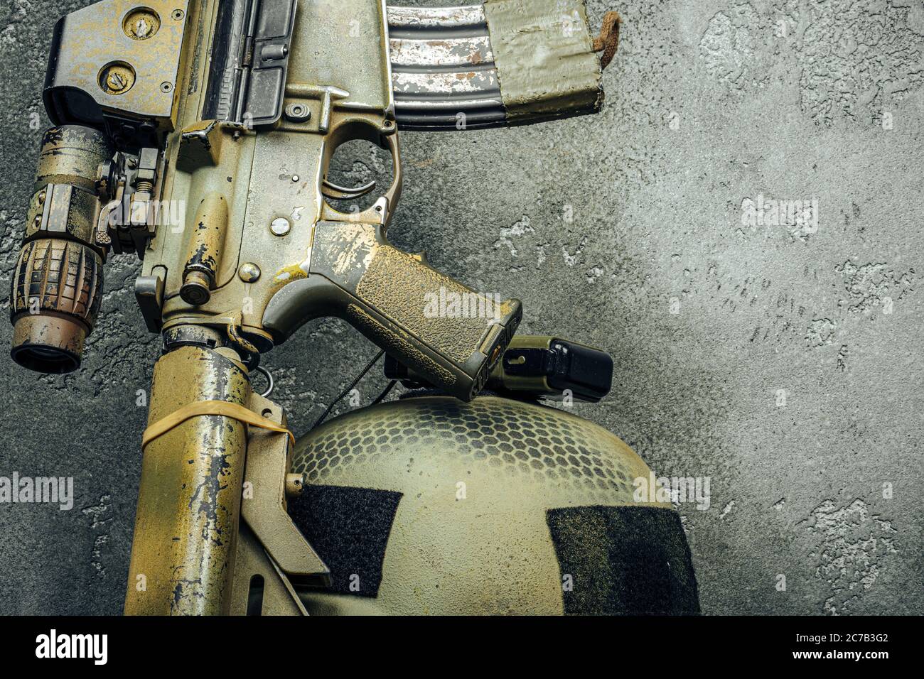 Modern weapon series. US Army assault rifle, close up Stock Photo - Alamy