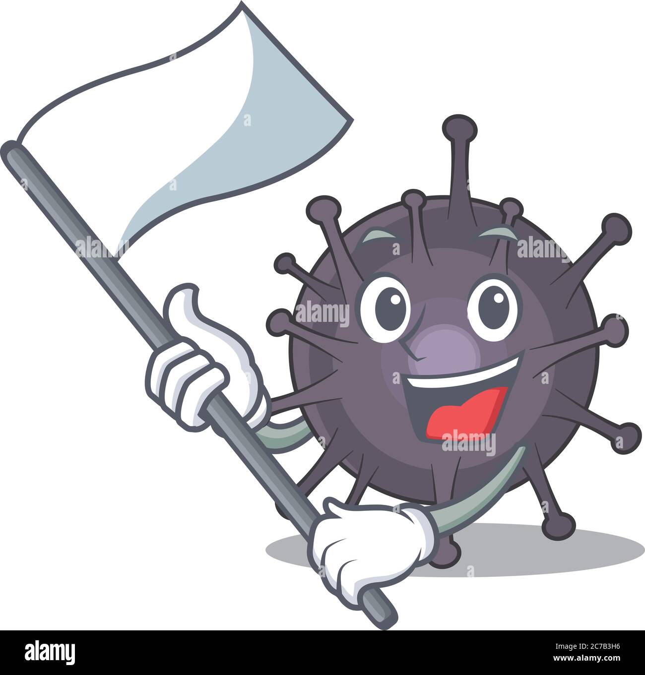 A brave salmonella mascot character design holding a white flag Stock ...