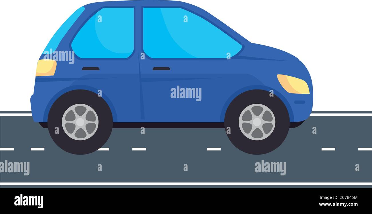 blue car vehicle at street vector design Stock Vector Image & Art - Alamy