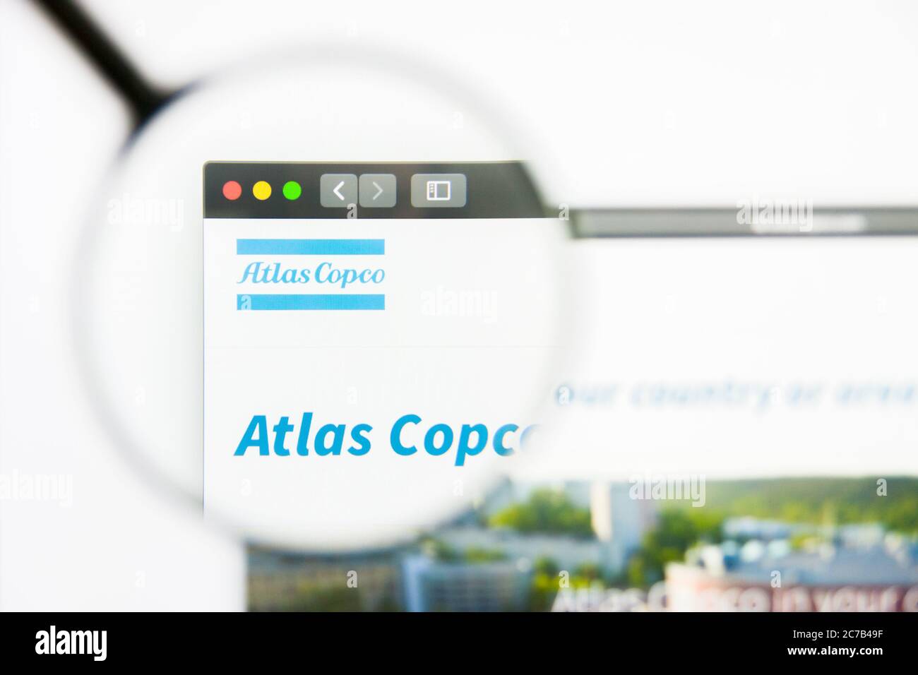 Los Angeles, California, USA - 25 March 2019: Illustrative Editorial of Atlas Copco website ...