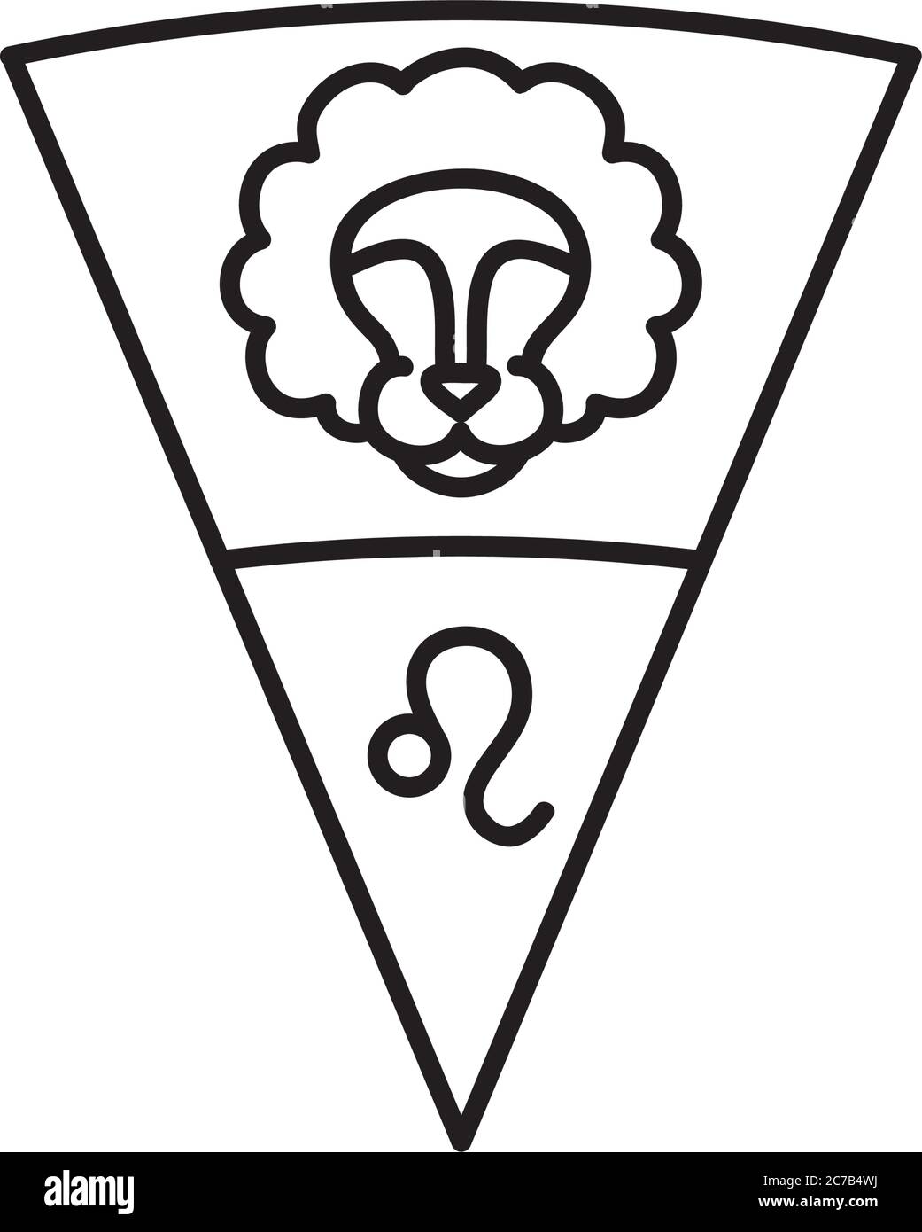 astrology concept, leo sign and lion symbol over white background, line ...