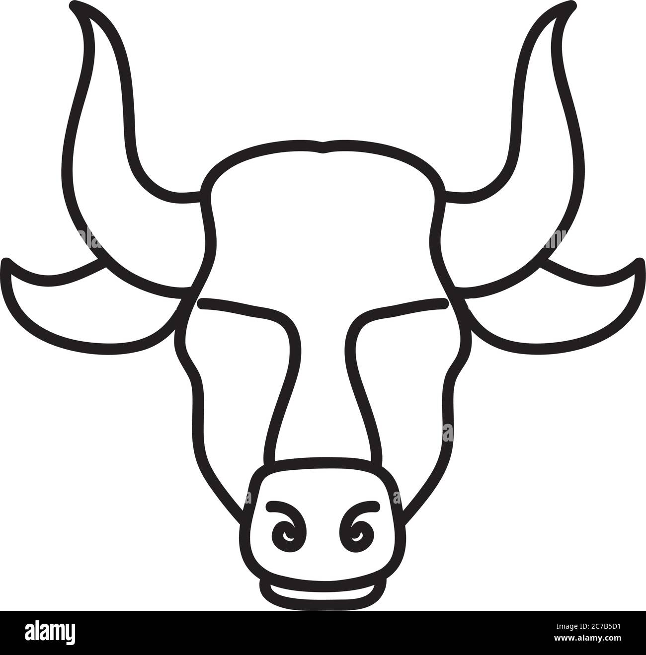 astrology concept, taurus sign, the bull symbol icon over white ...