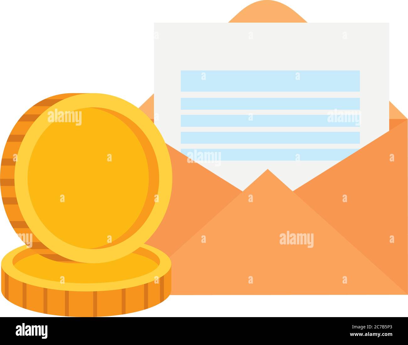 Coins and envelope vector design Stock Vector Image & Art - Alamy
