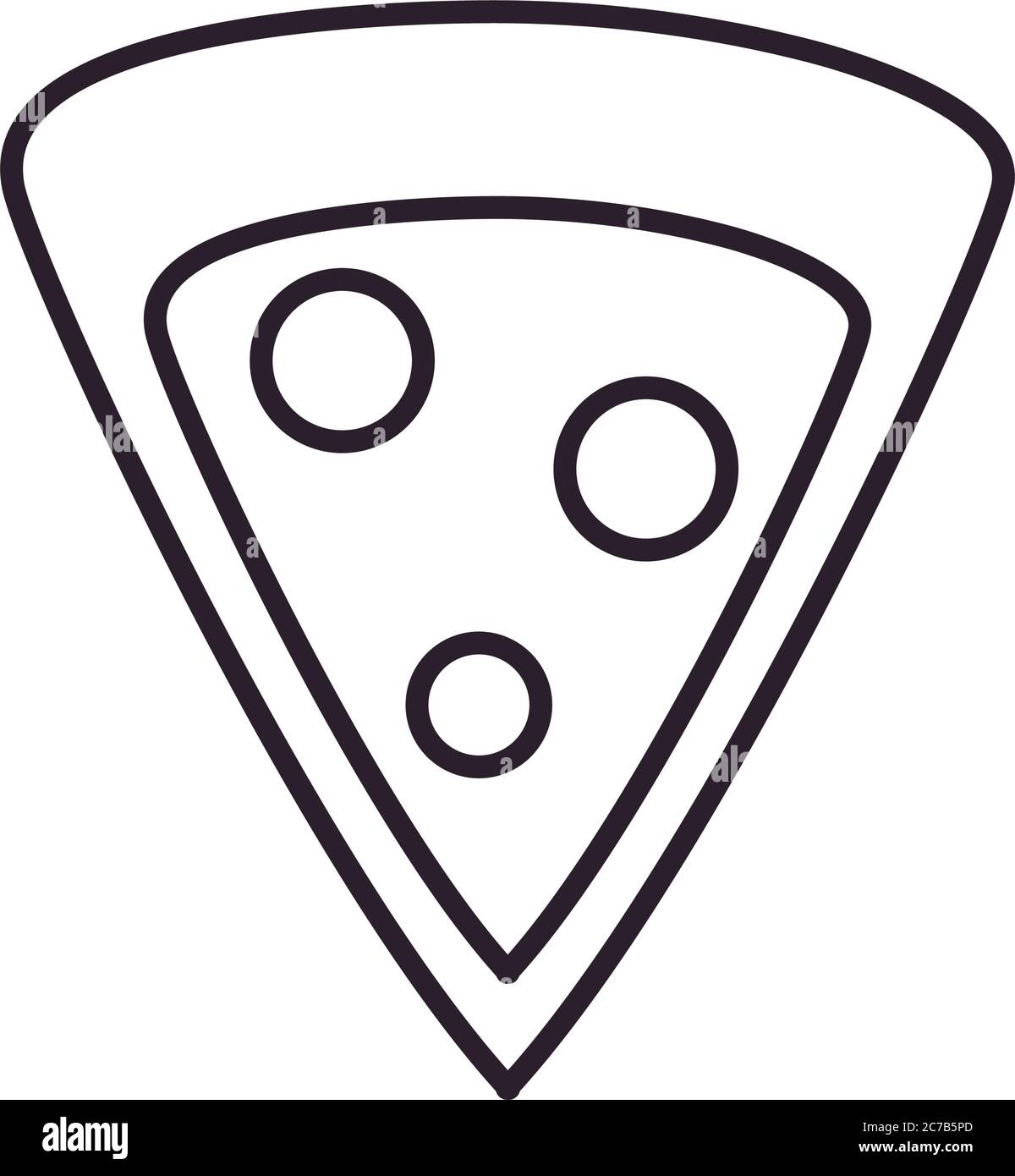 pizza line style icon design, fast food eat restaurant and menu theme ...