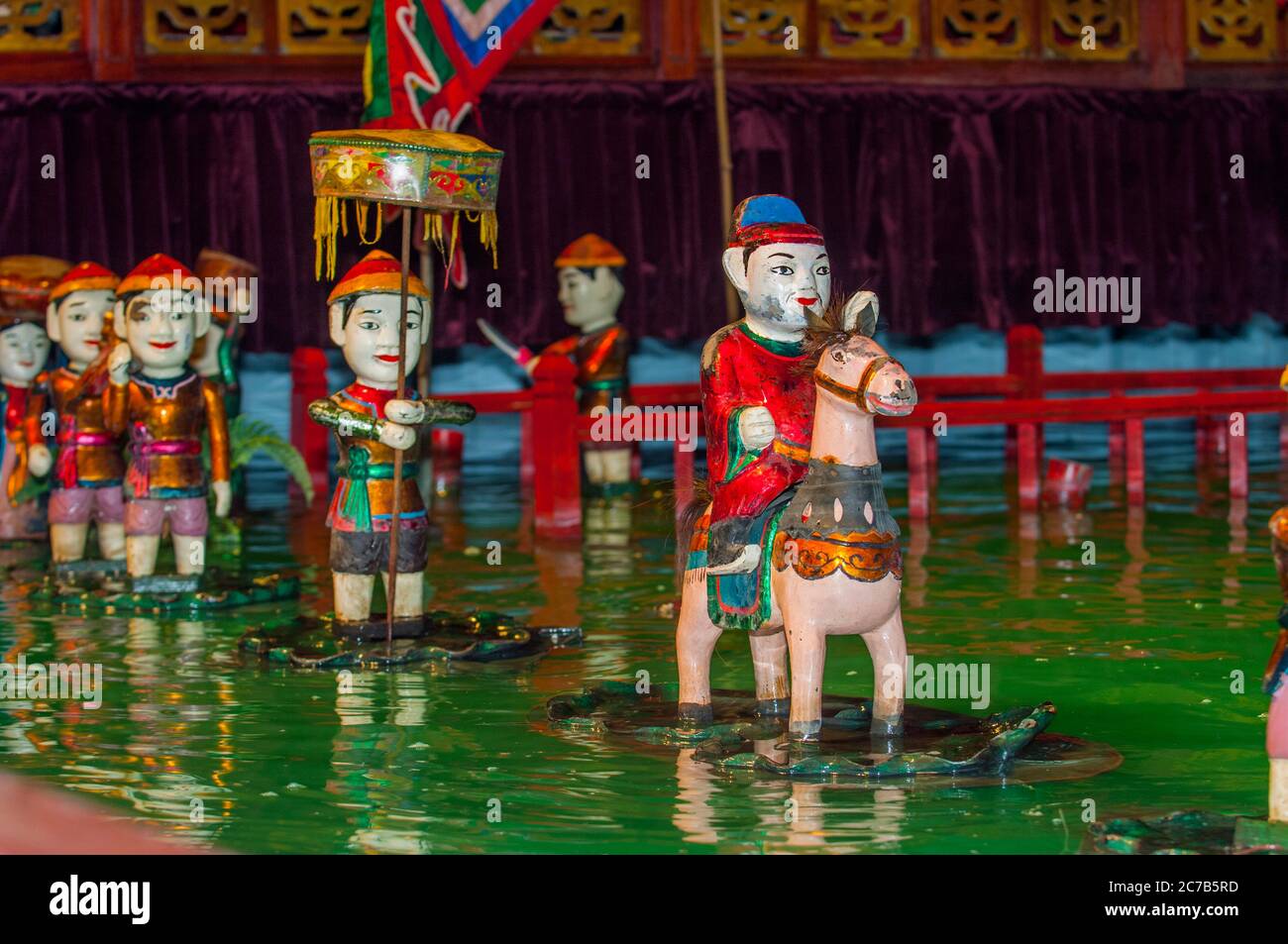 A water puppet performance in the Thang Long Water Puppet Theater in ...