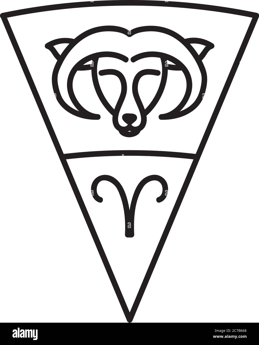 astrology concept, goat symbol of aries sign over white background ...