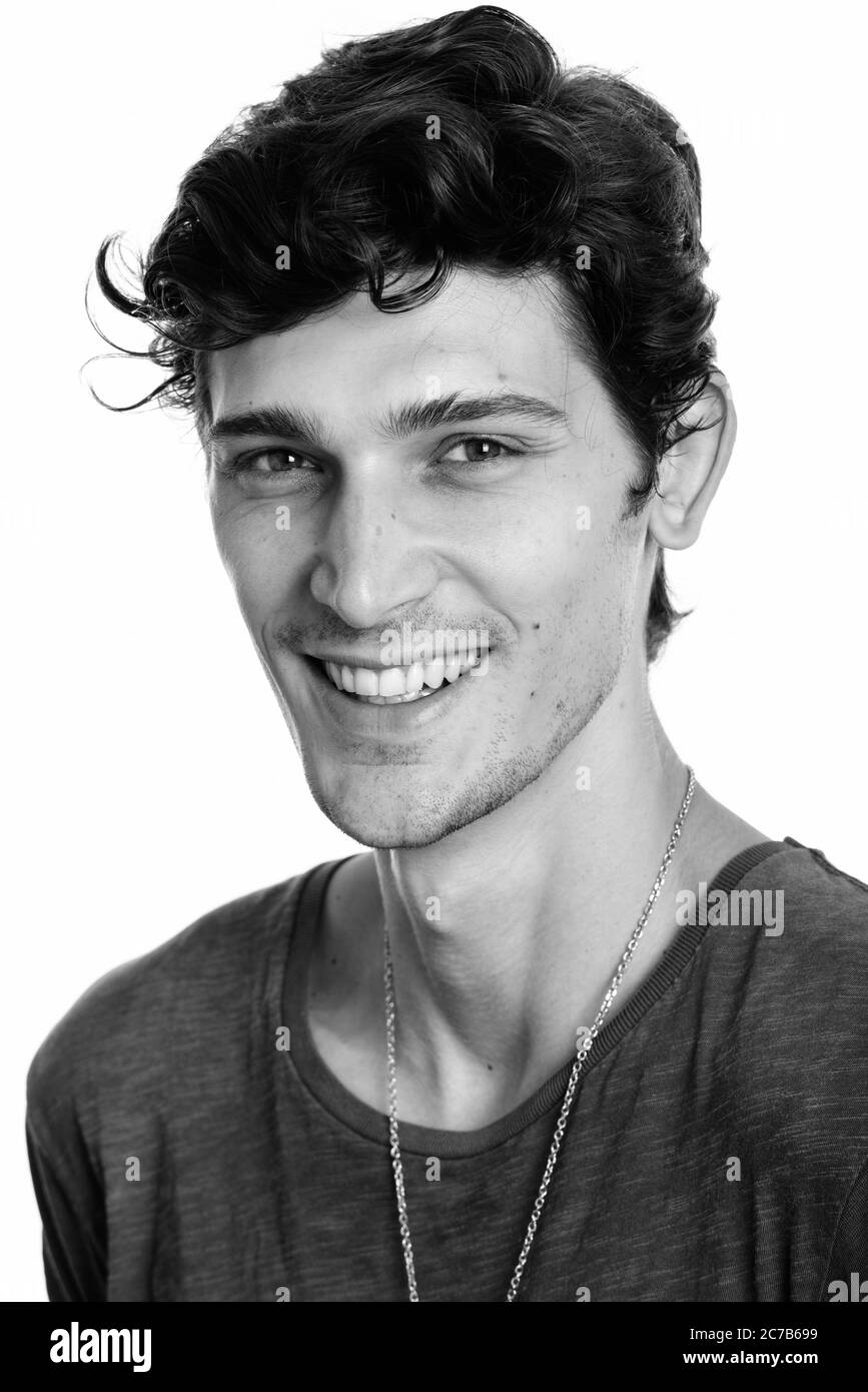 Handsome happy young hispanic Black and White Stock Photos & Images - Alamy