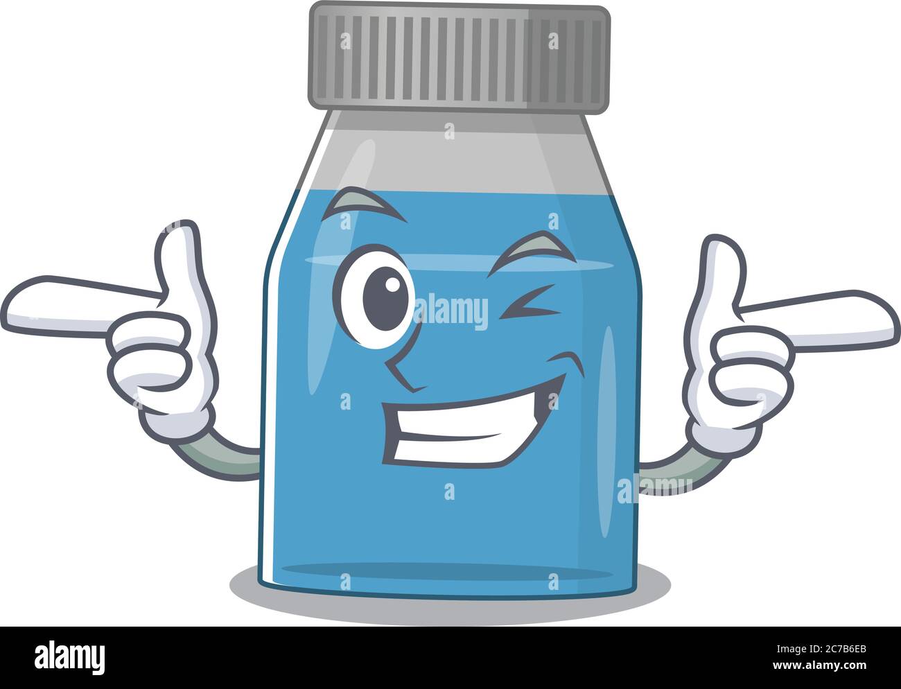 Caricature design concept of syrup medicine with funny wink eye Stock ...