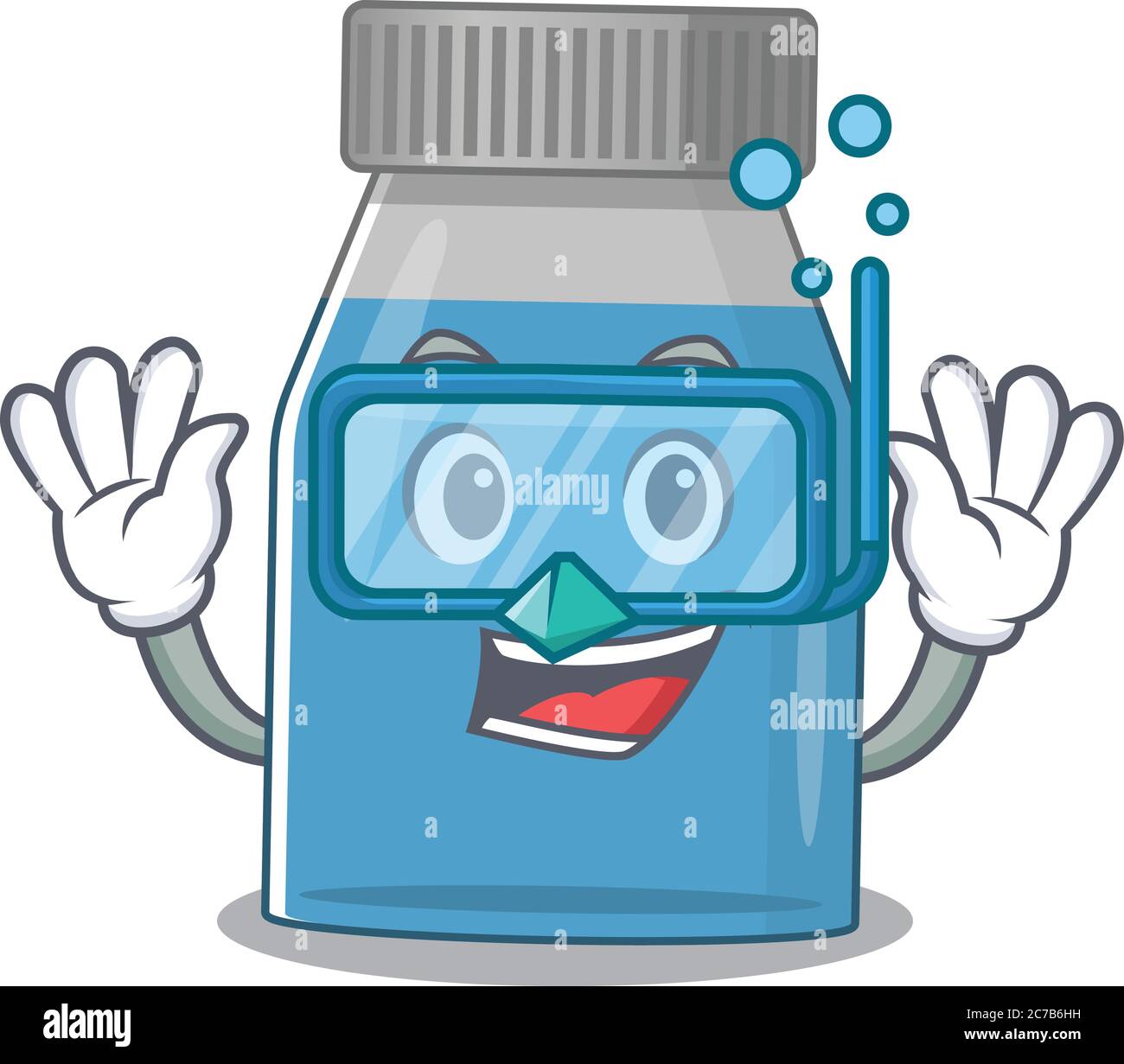 Syrup medicine mascot design swims with diving glasses Stock Vector ...