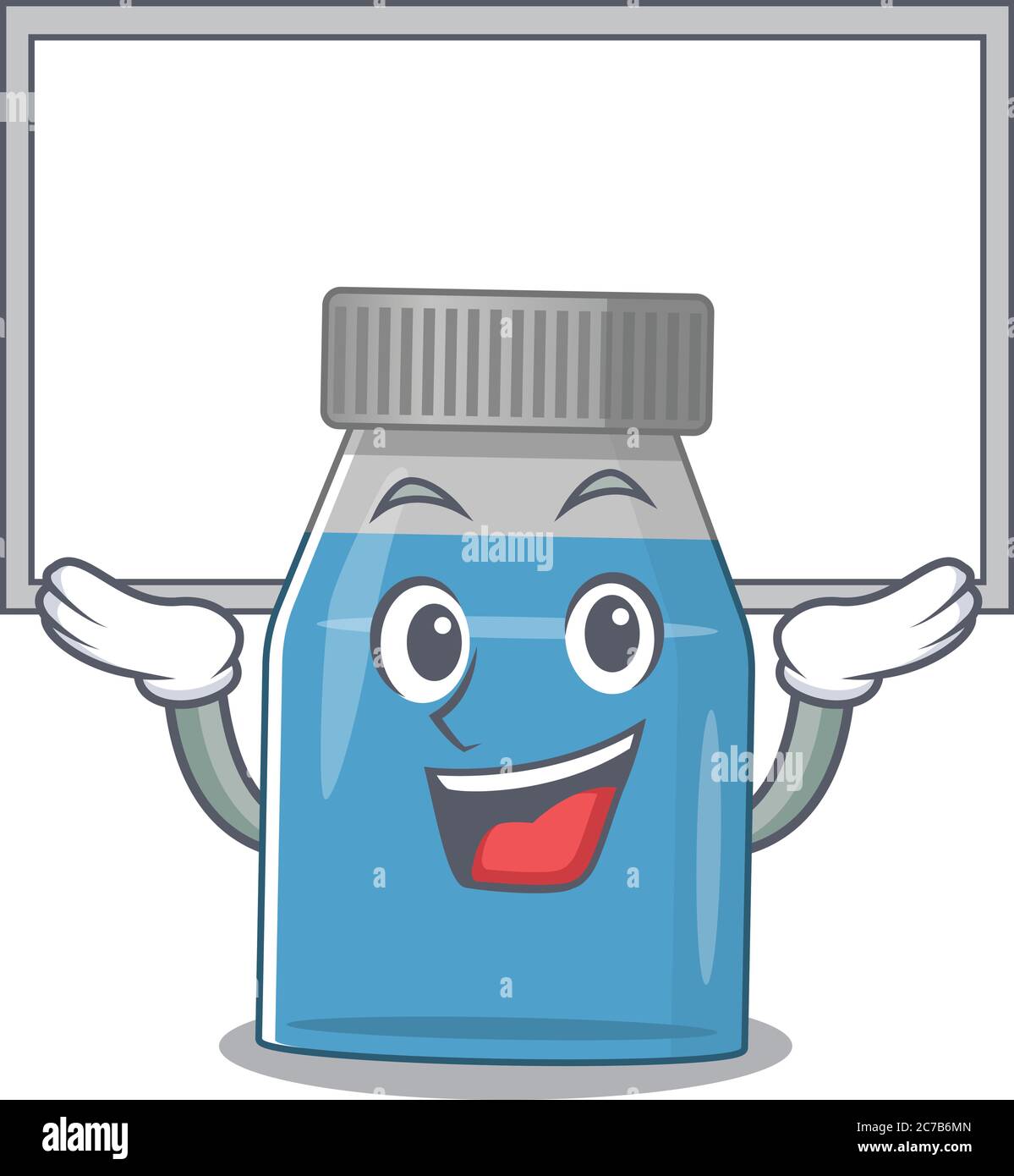 Mascot character of syrup medicine rise up a white board Stock Vector ...