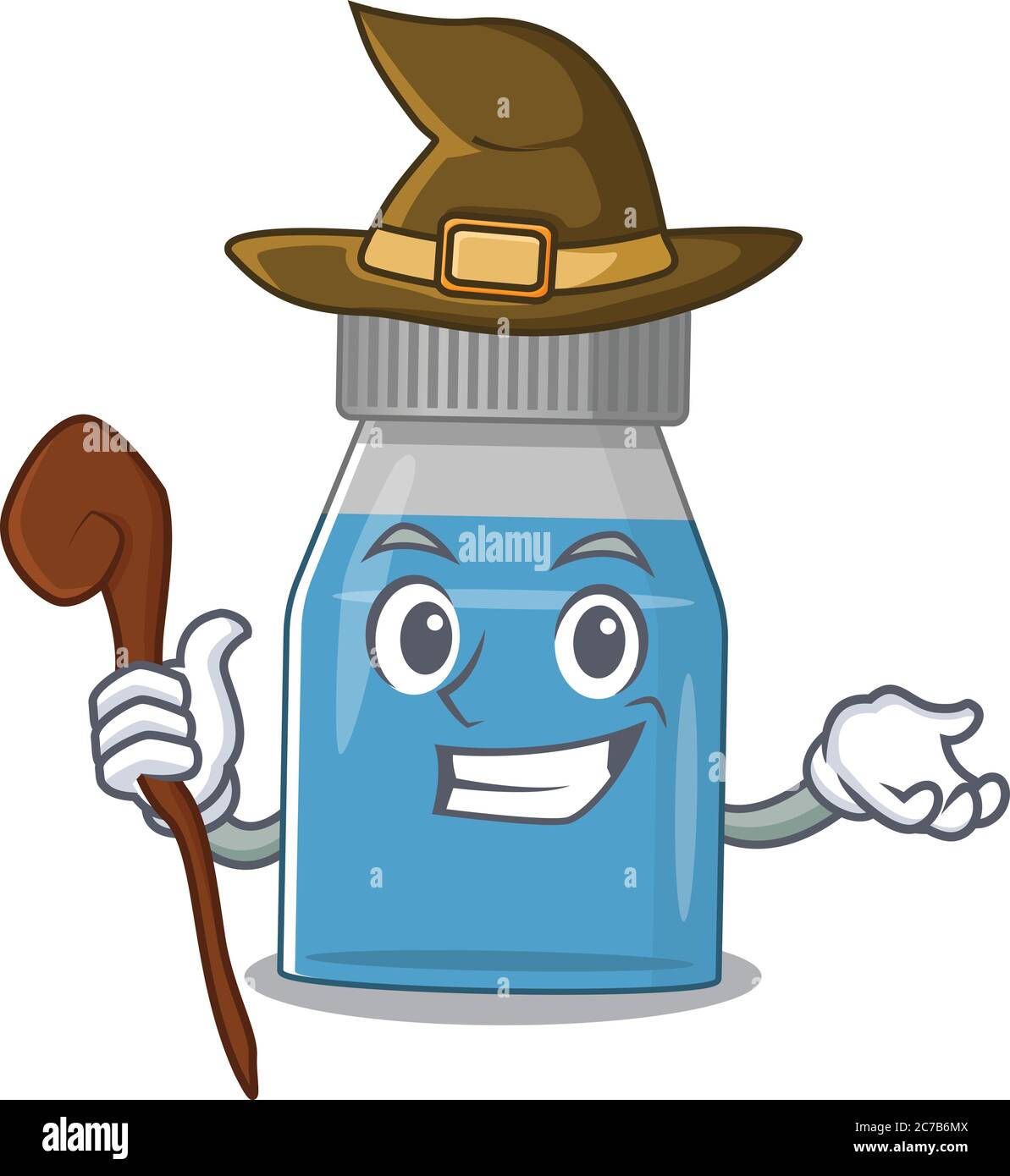 sneaky witch syrup medicine cartoon character design Stock Vector Image ...