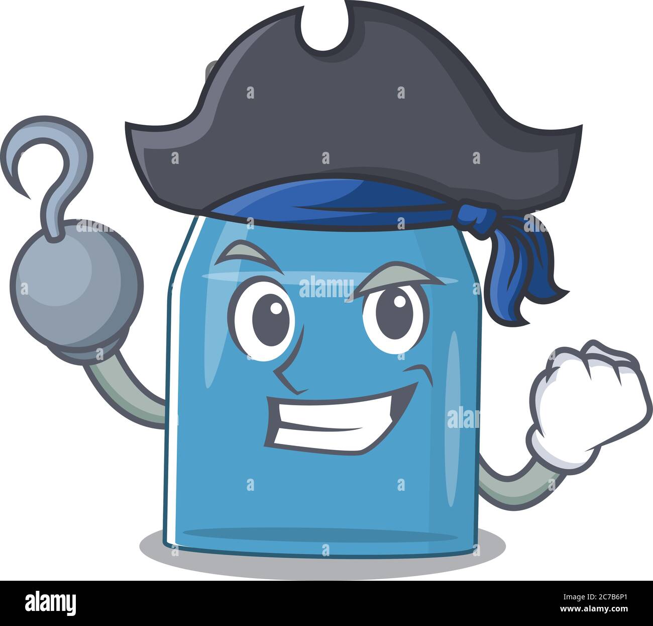 one hook hands Pirate character syrup medicine cartoon design Stock ...