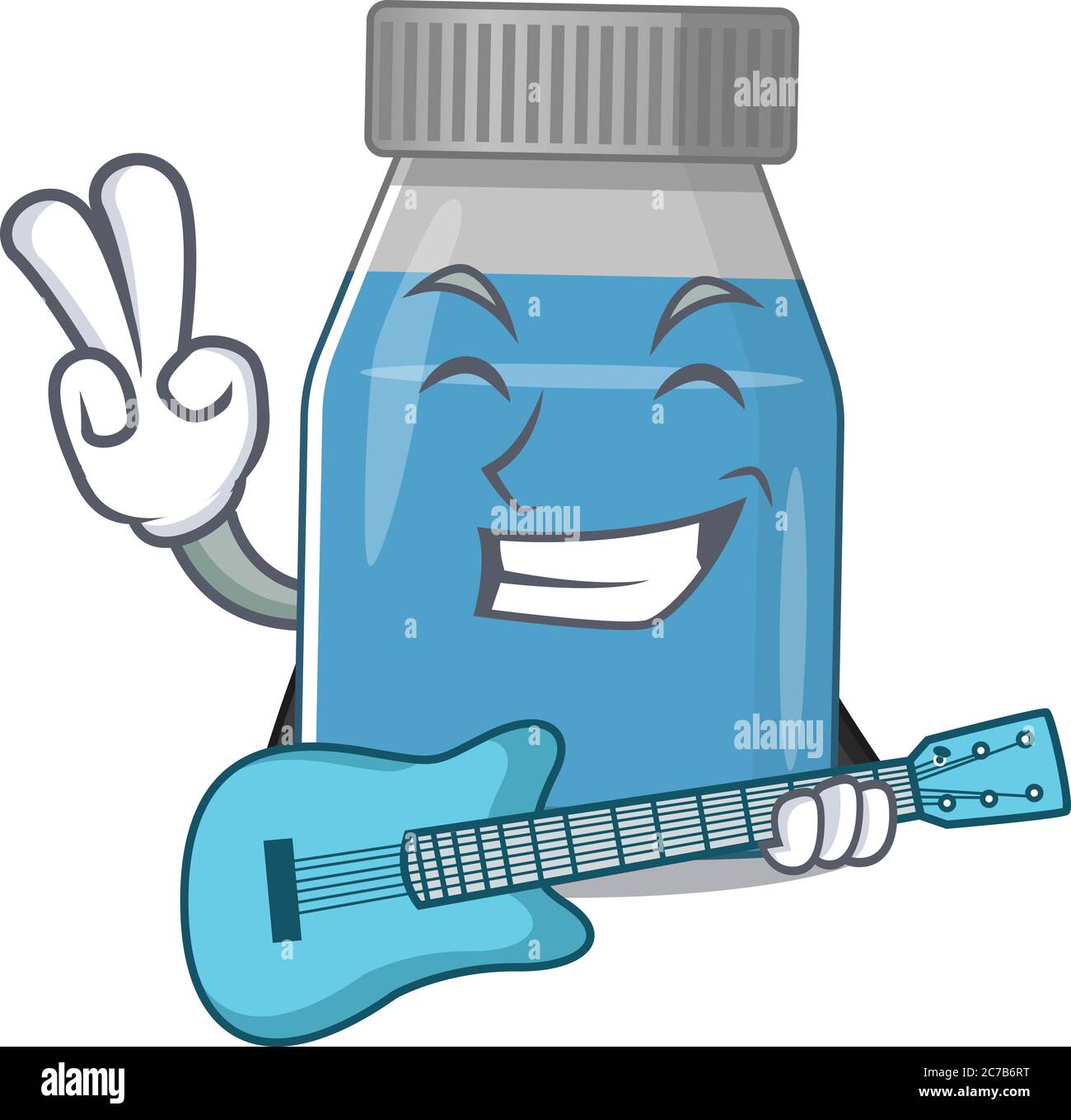 Syrup medicine musician cartoon design playing a guitar Stock Vector ...