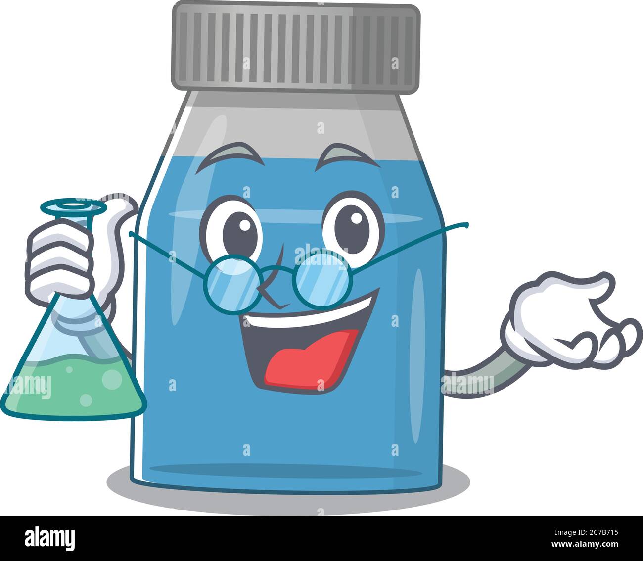 Super Genius Professor of syrup medicine Caricature character working ...