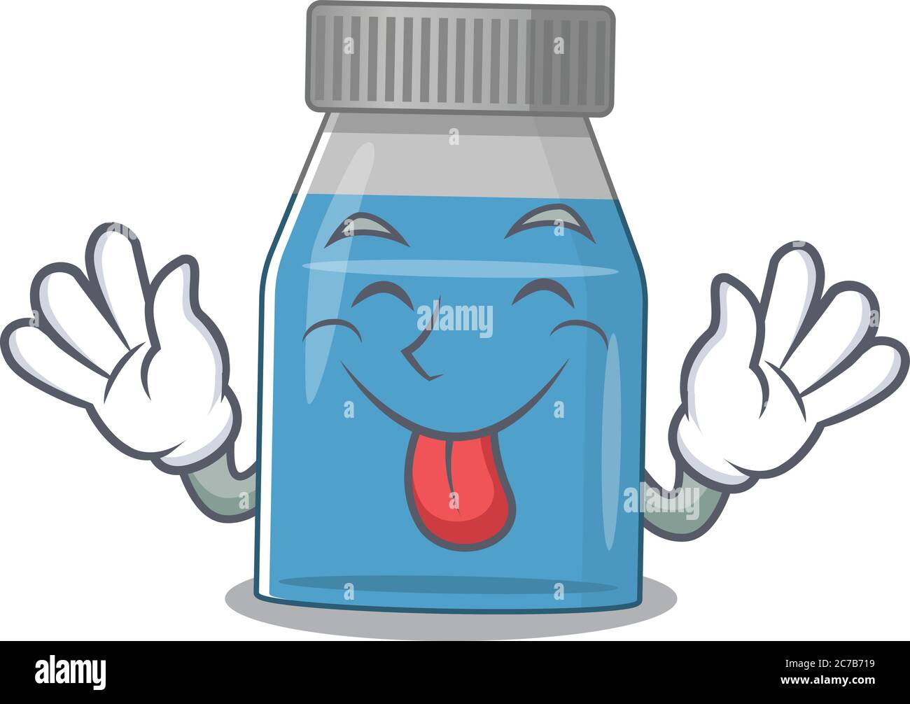 amusing syrup medicine cartoon picture style with tongue out face Stock ...