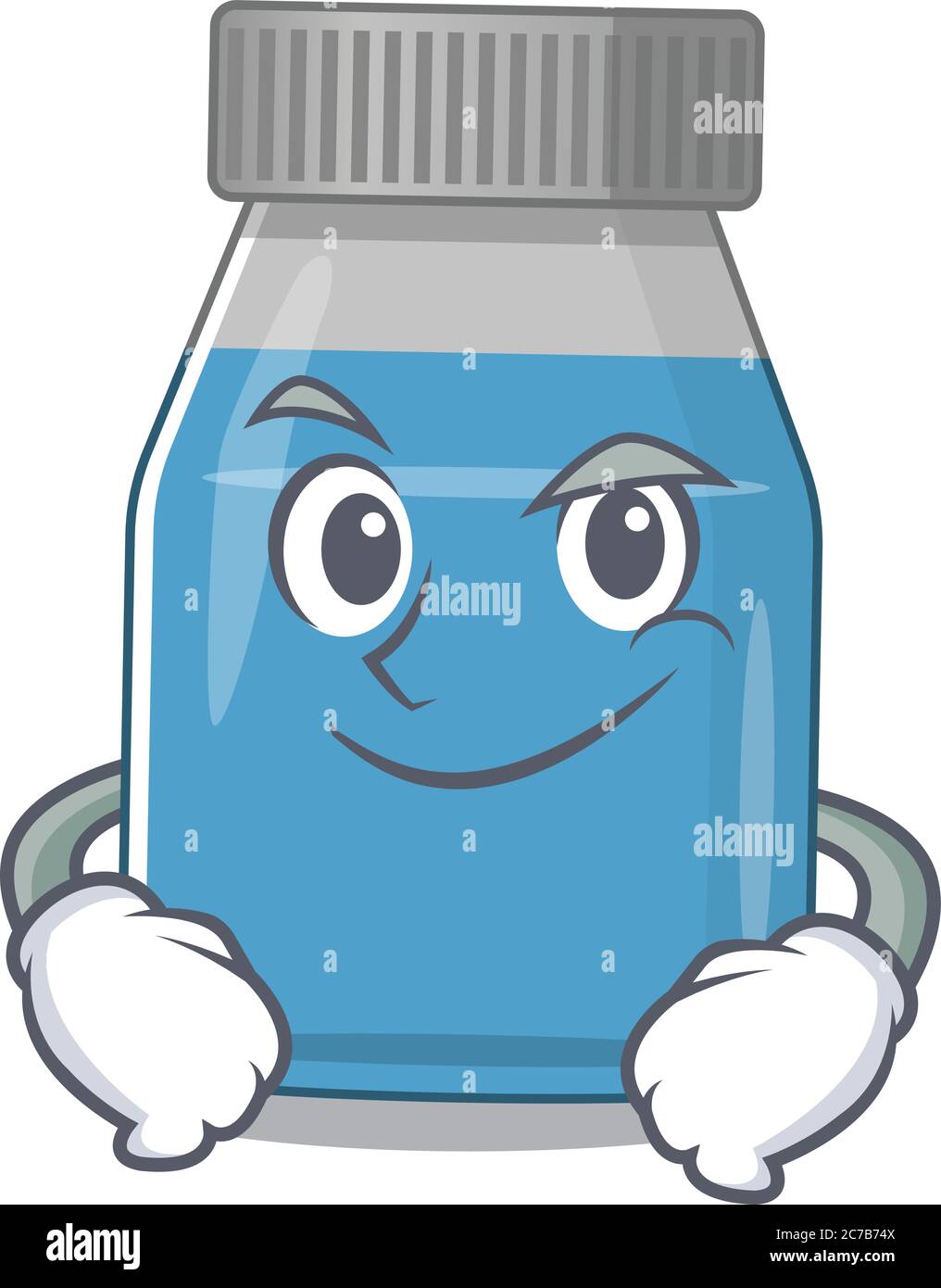 A cute caricature picture of syrup medicine having confident gesture ...