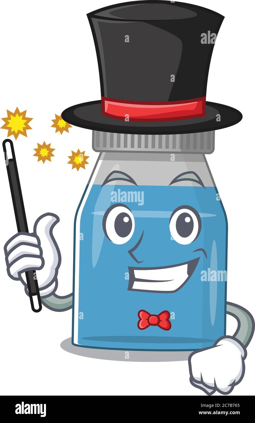 A smart Magician of syrup medicine caricature design style Stock Vector ...