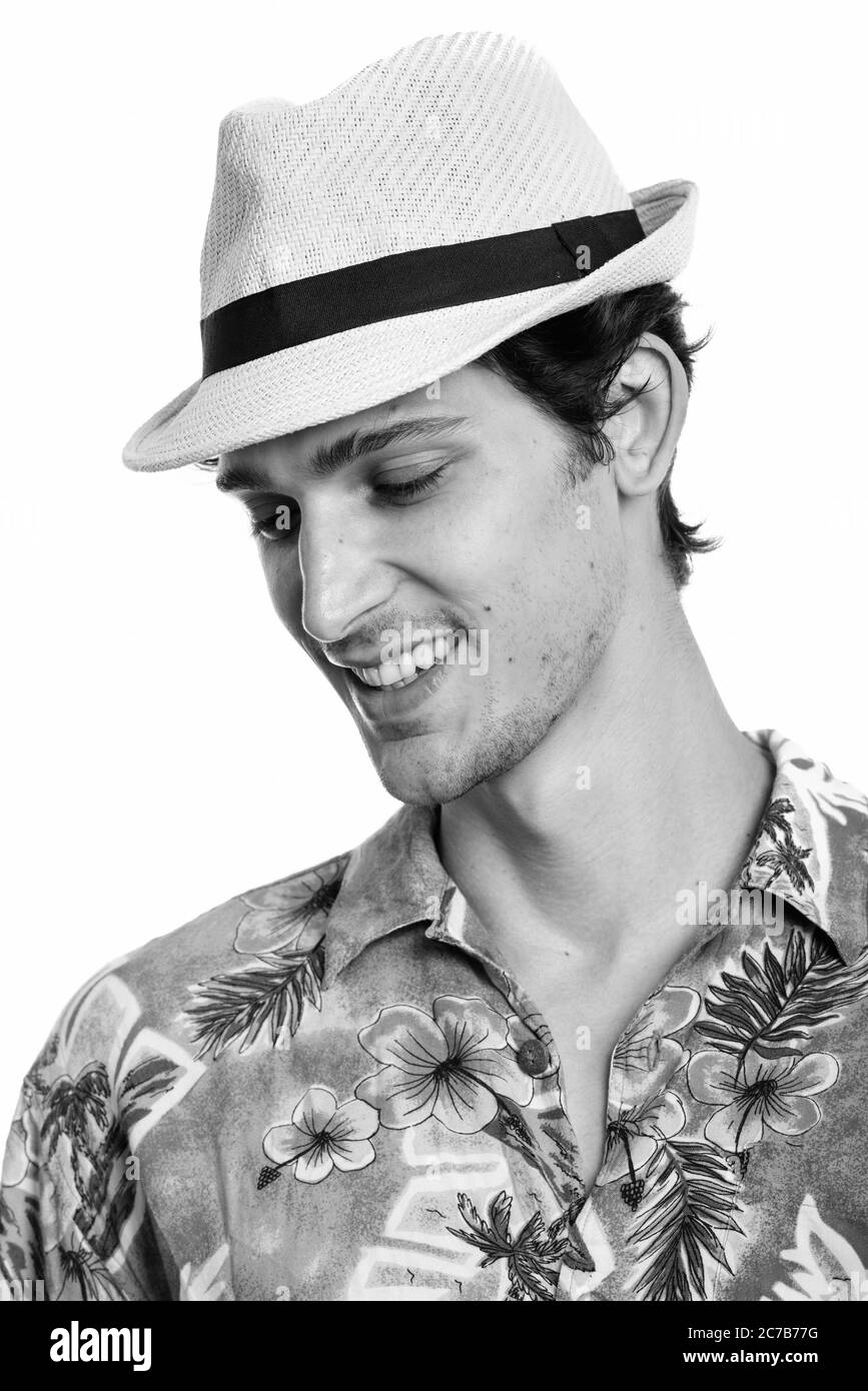 Man smiling looking down hi-res stock photography and images - Alamy