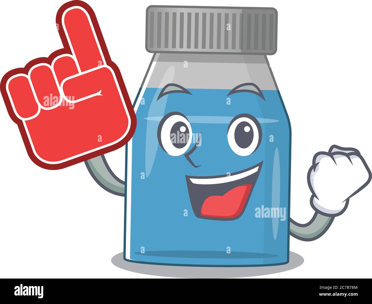 Syrup medicine in cartoon picture design with Foam finger Stock Vector ...