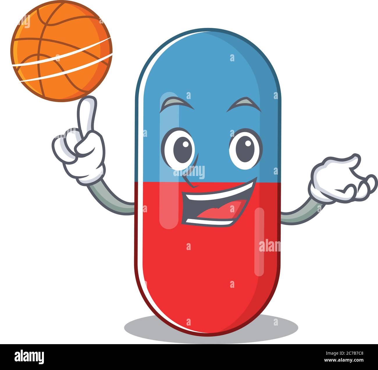 An athletic pills drug cartoon mascot design with basketball Stock ...
