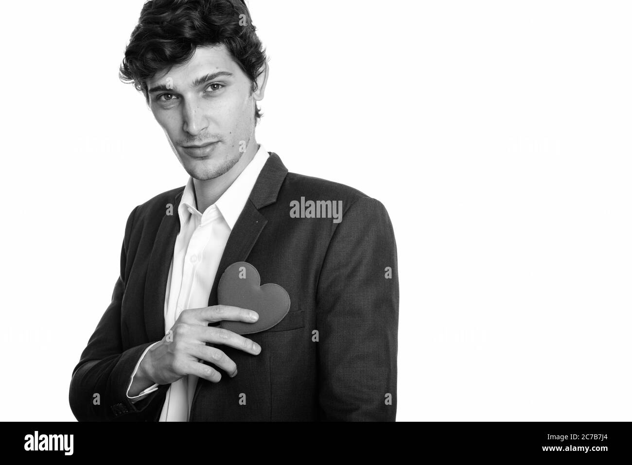 Studio portrait against red Black and White Stock Photos & Images - Alamy