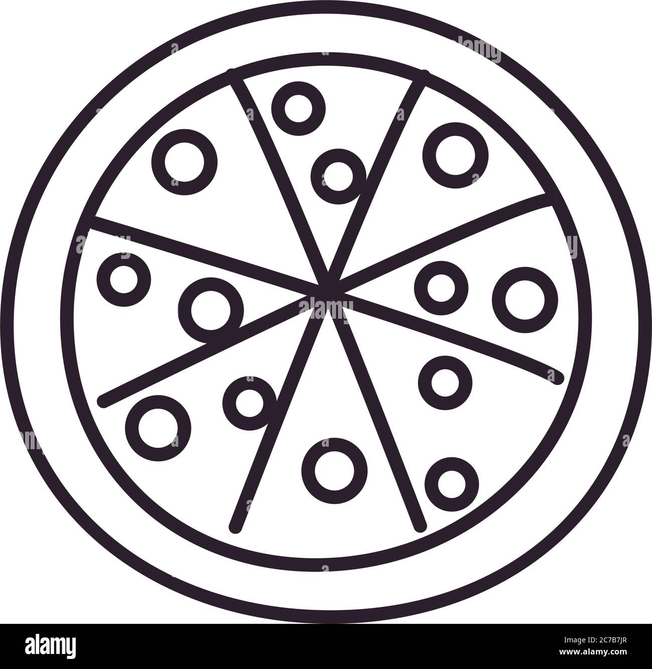 pizza line style icon design, fast food eat restaurant and menu theme ...