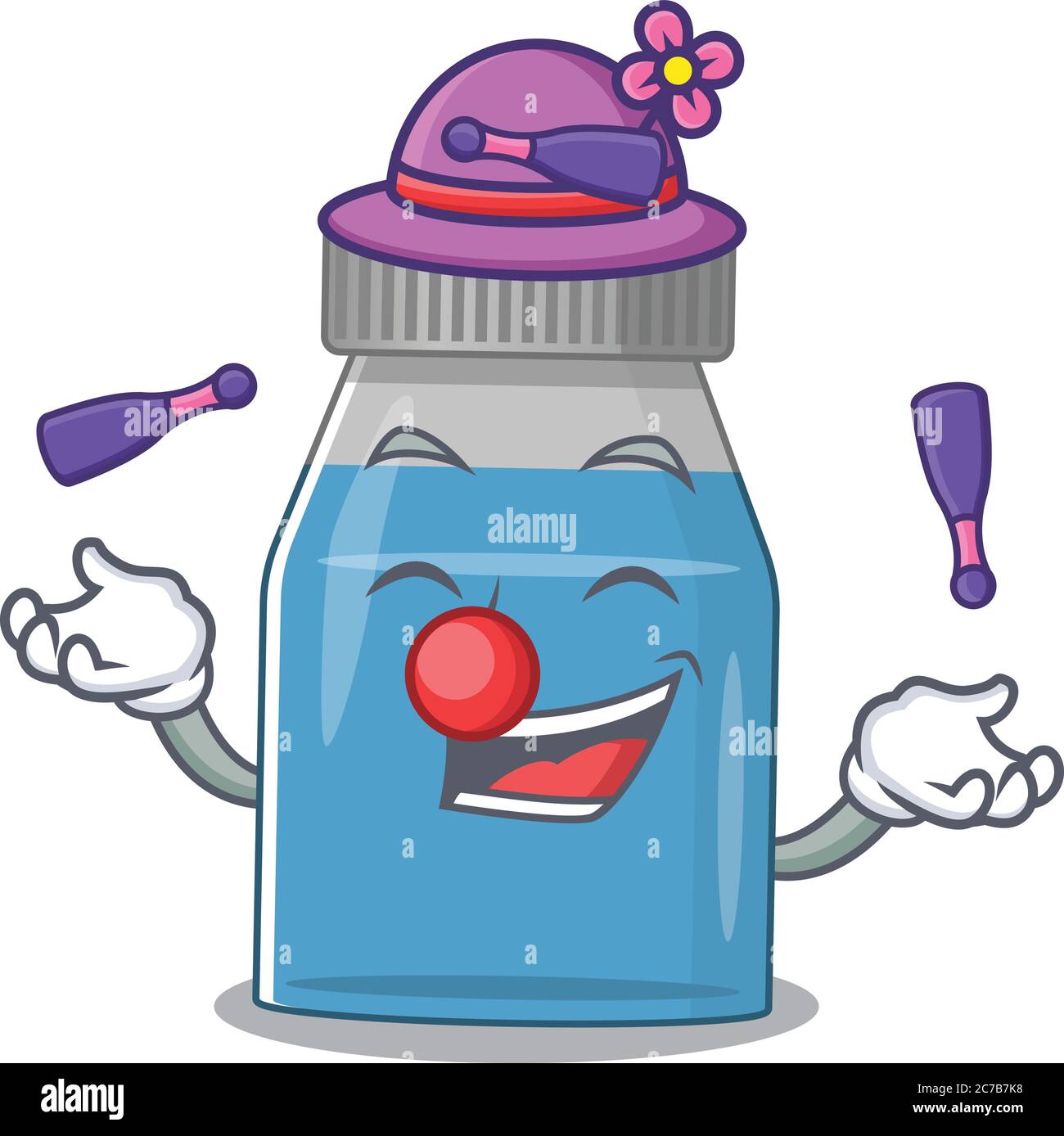 A syrup medicine cartoon design style love playing juggling Stock ...