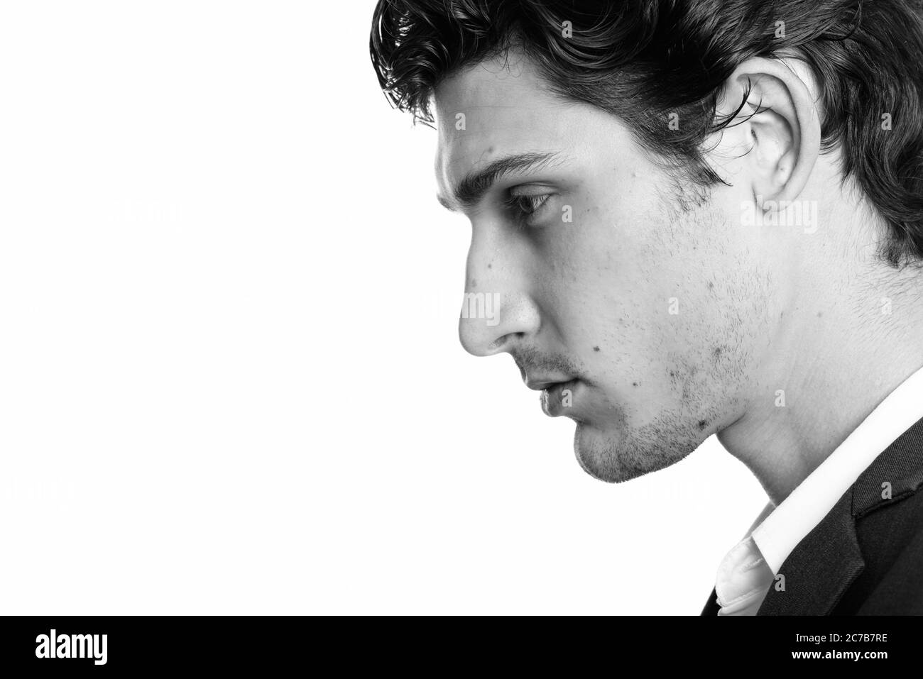 Side view handsome businessman Black and White Stock Photos & Images ...