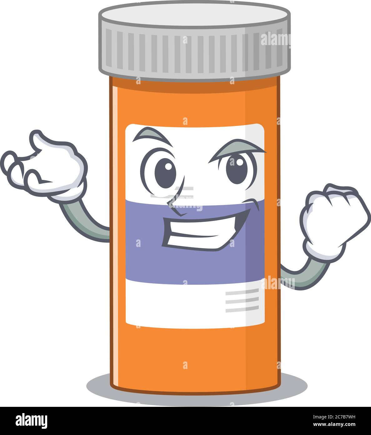 A caricature design concept of pills drug bottle with happy face Stock ...