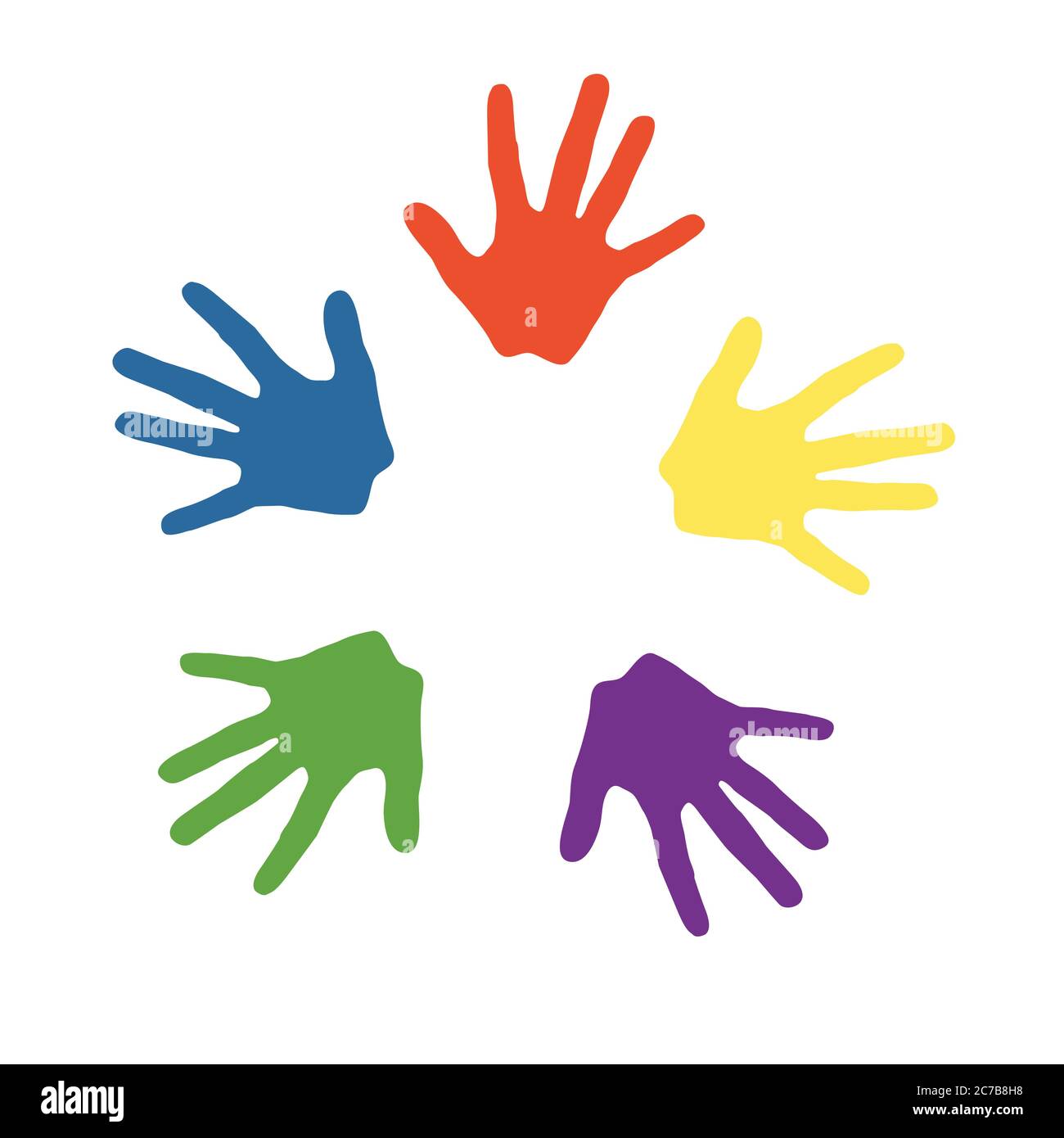 Colored children s hands, hand prints, background, for advertising art ...
