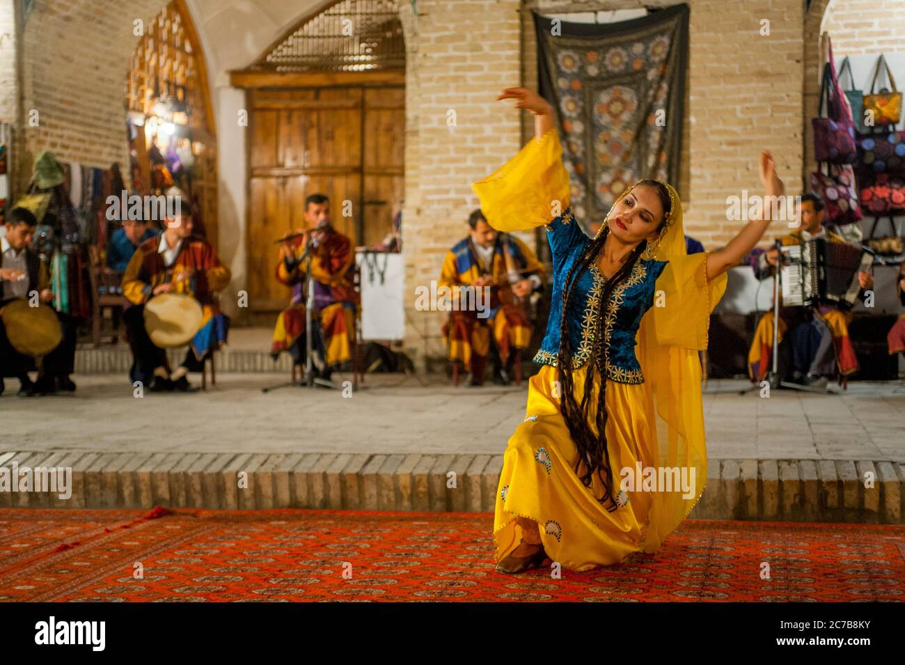 A performance of traditional Uzbek dances at the Nodir Devon Begi ...