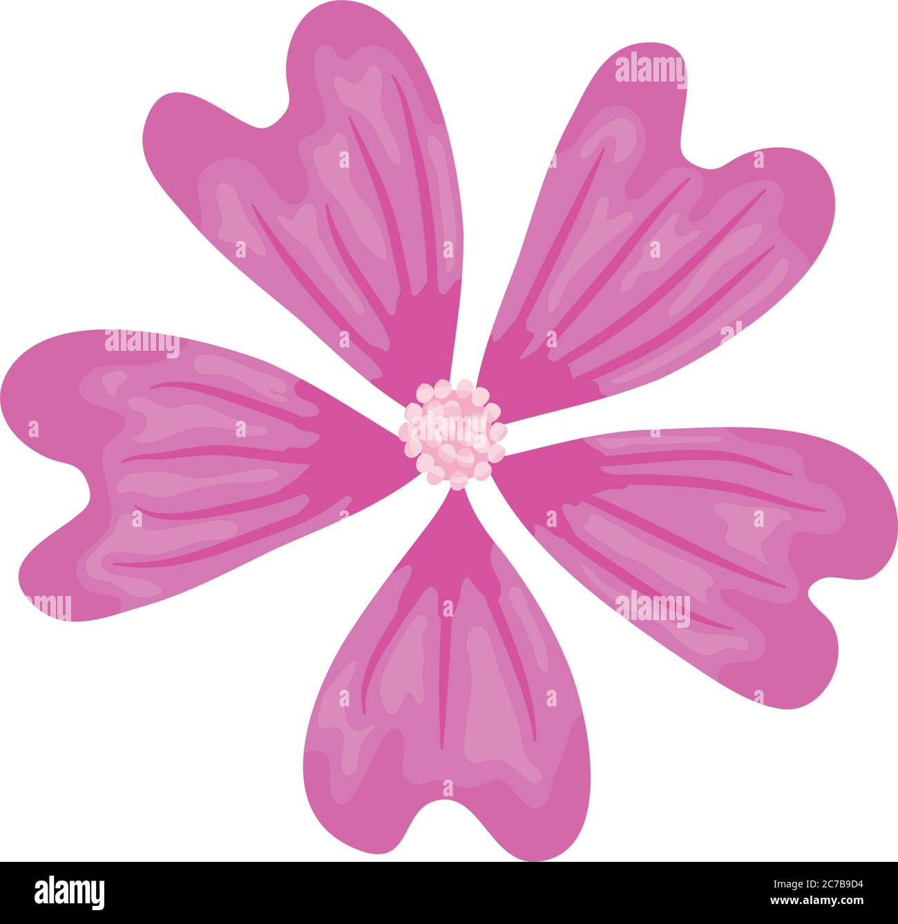 beautiful pink flower icon over white background, detailed style ...