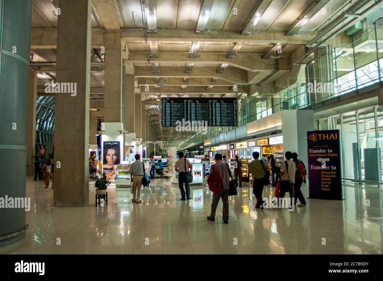 The interior of the international arrival hall of the Suvarnabhumi ...