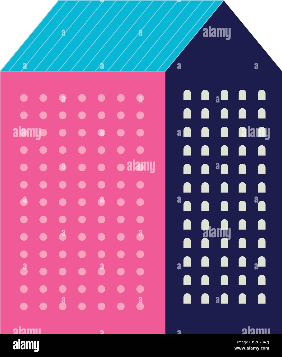 Pink city building design, Abstract geometric architecture and urban ...