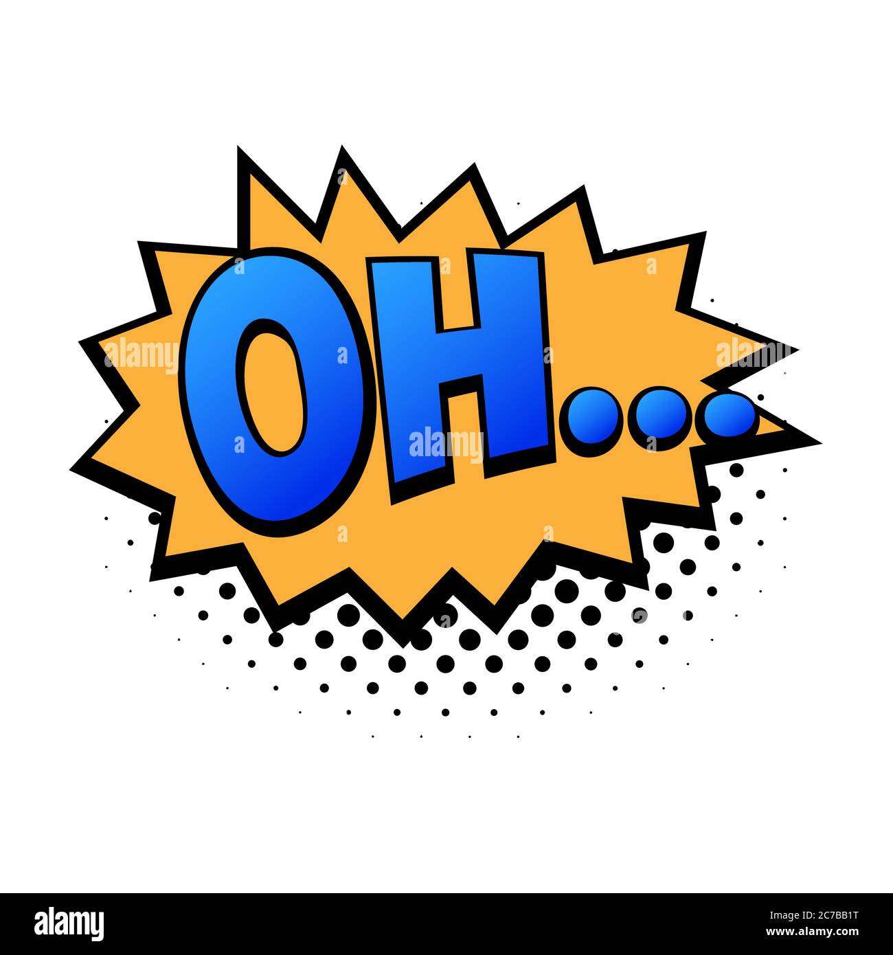 Comic lettering oh. Comic speech bubble with emotional text Oh. Vector bright dynamic cartoon ...
