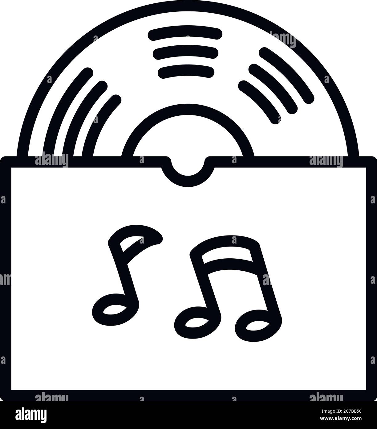 Vinyl disc icon. Outline vinyl disc vector icon for web design isolated ...