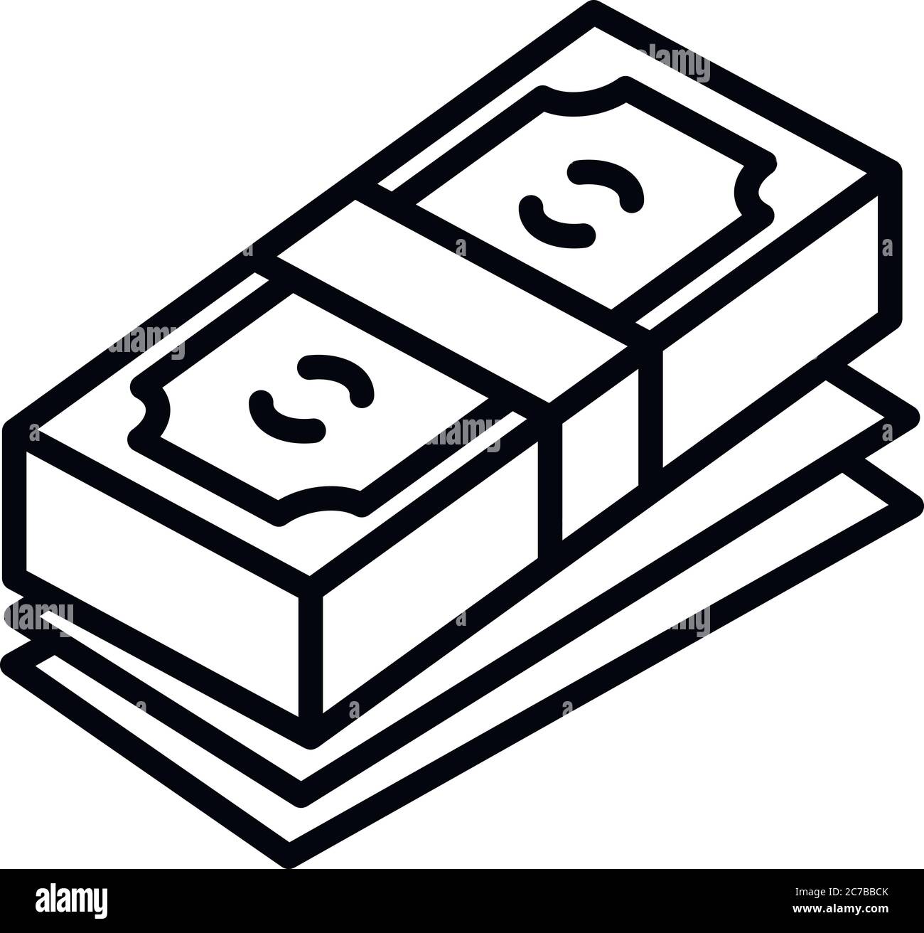 Money cash pack icon. Outline money cash pack vector icon for web ...