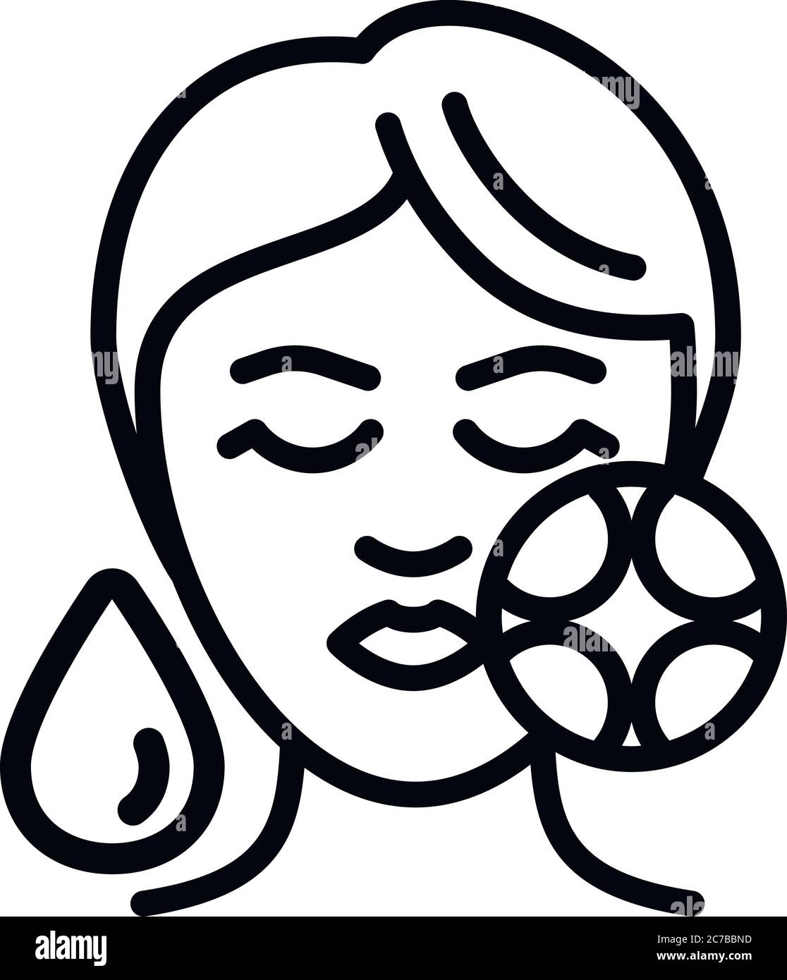 Cellular face lifting icon. Outline cellular face lifting vector icon ...