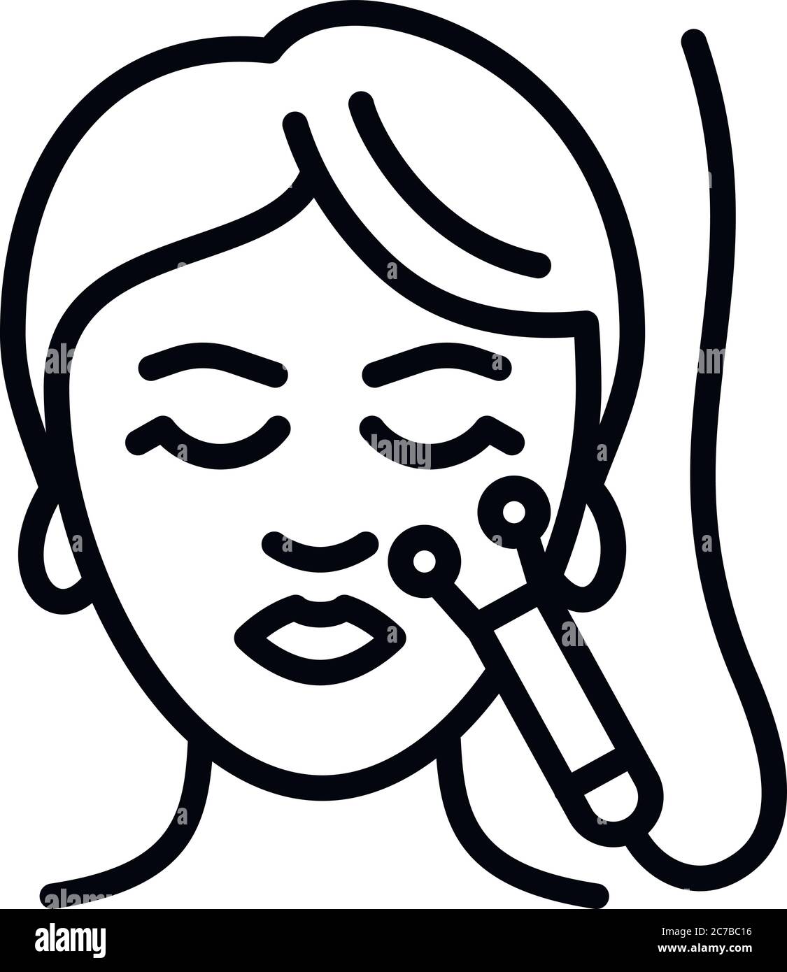 Electric lifting facial icon. Outline electric lifting facial vector ...