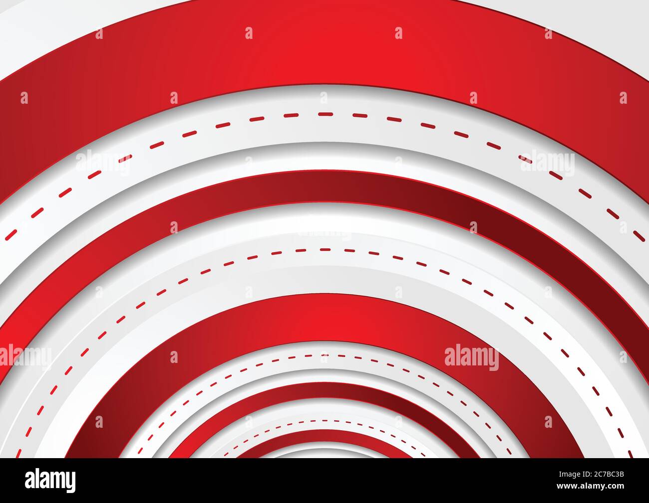 Bright red tech circles geometric corporate background. Vector ...