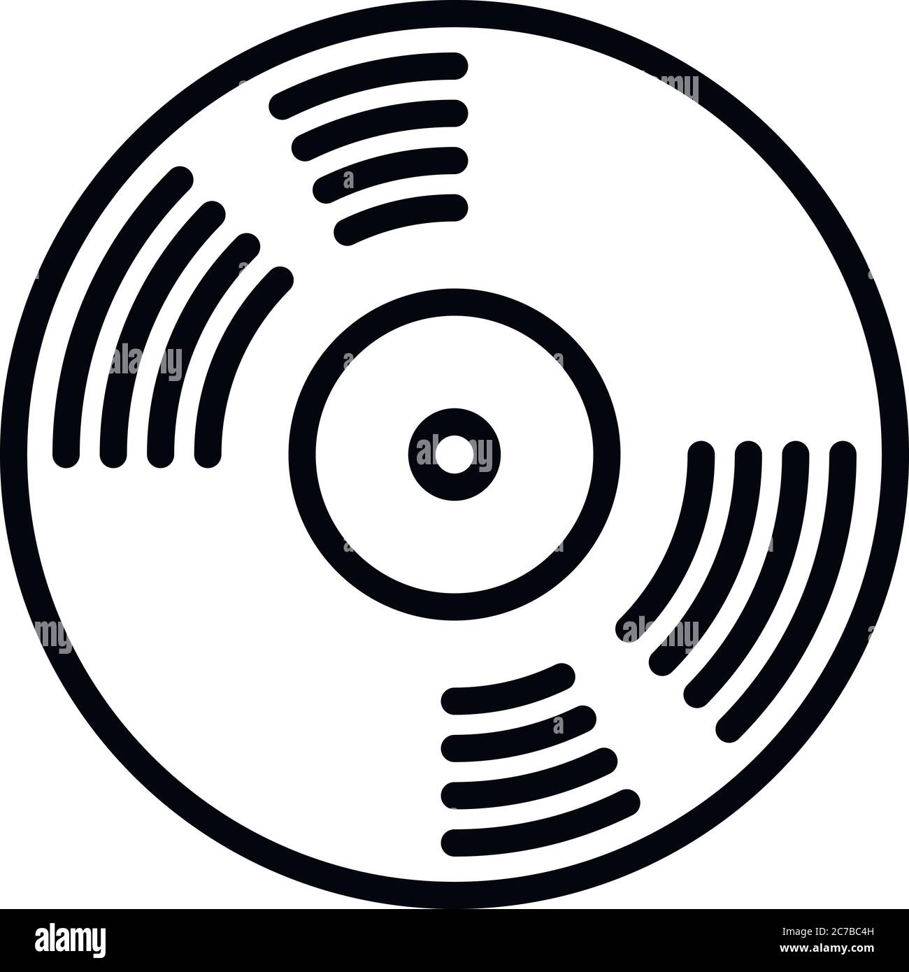 Music vinyl disc icon. Outline music vinyl disc vector icon for web ...