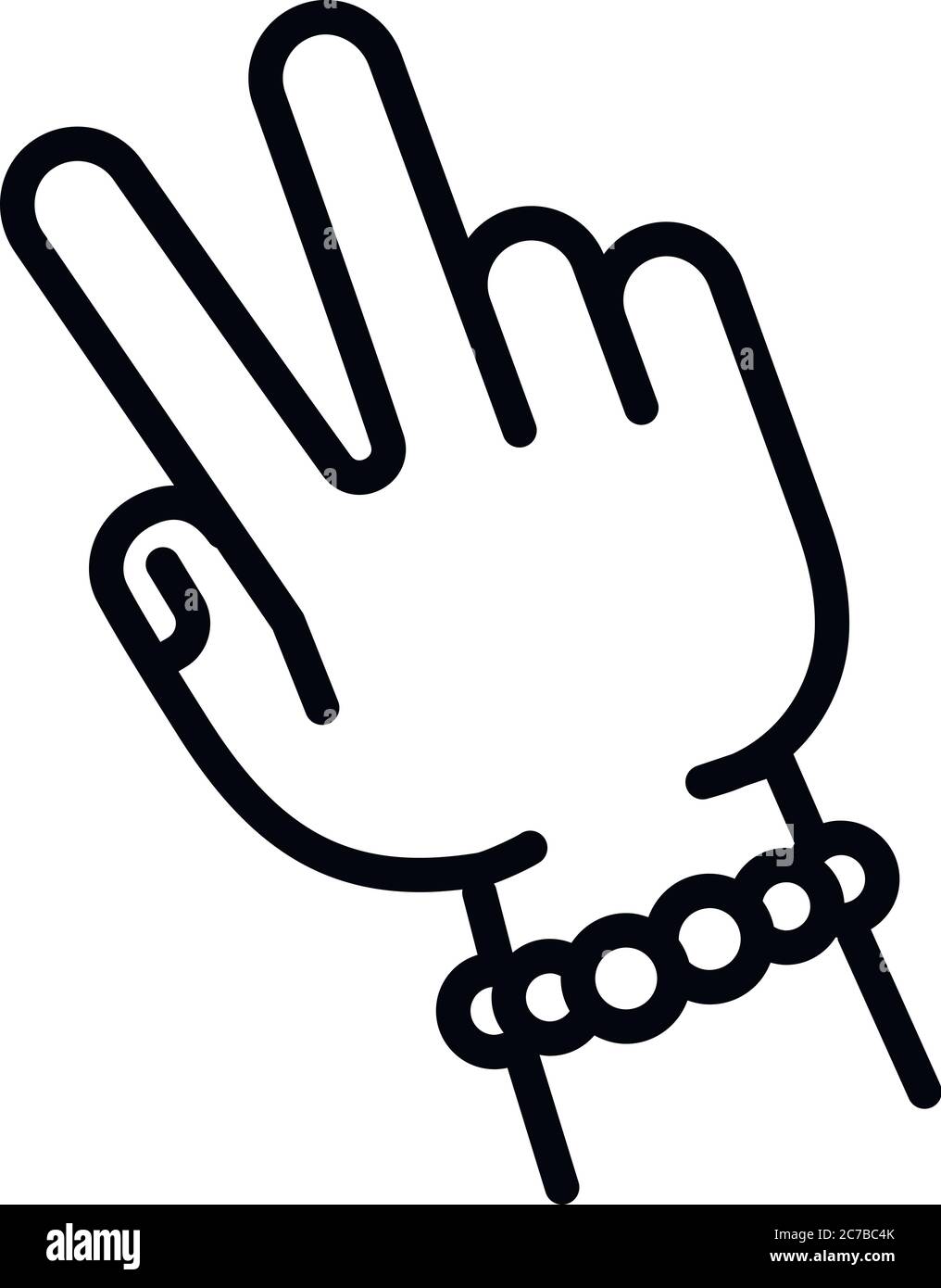 Rapper hand sign icon. Outline rapper hand sign vector icon for web ...