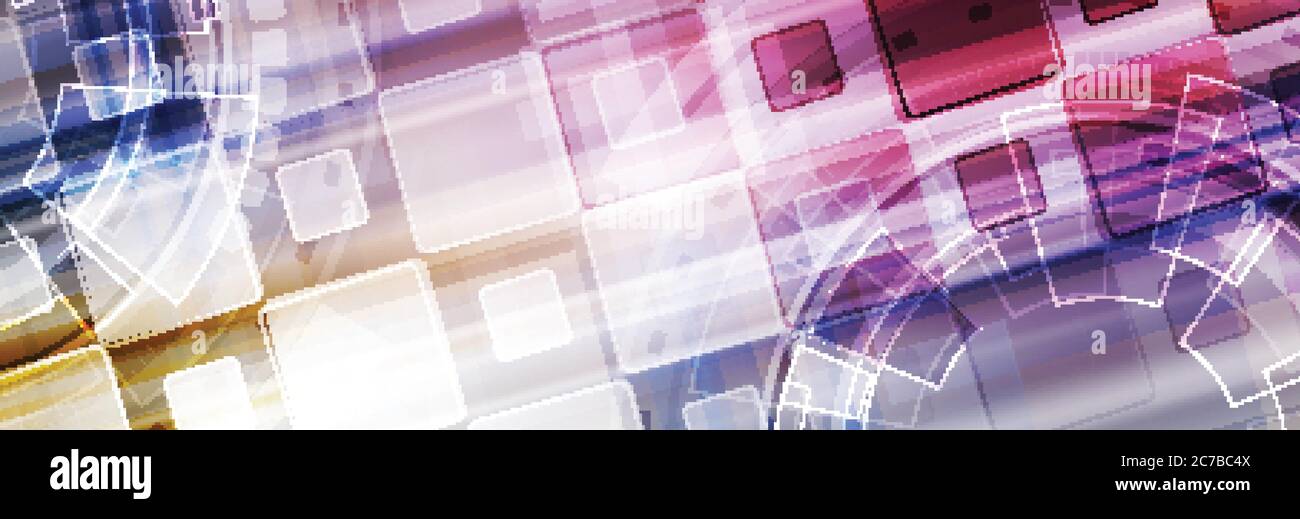 Abstract bright tech web header banner. Vector geometric background ...