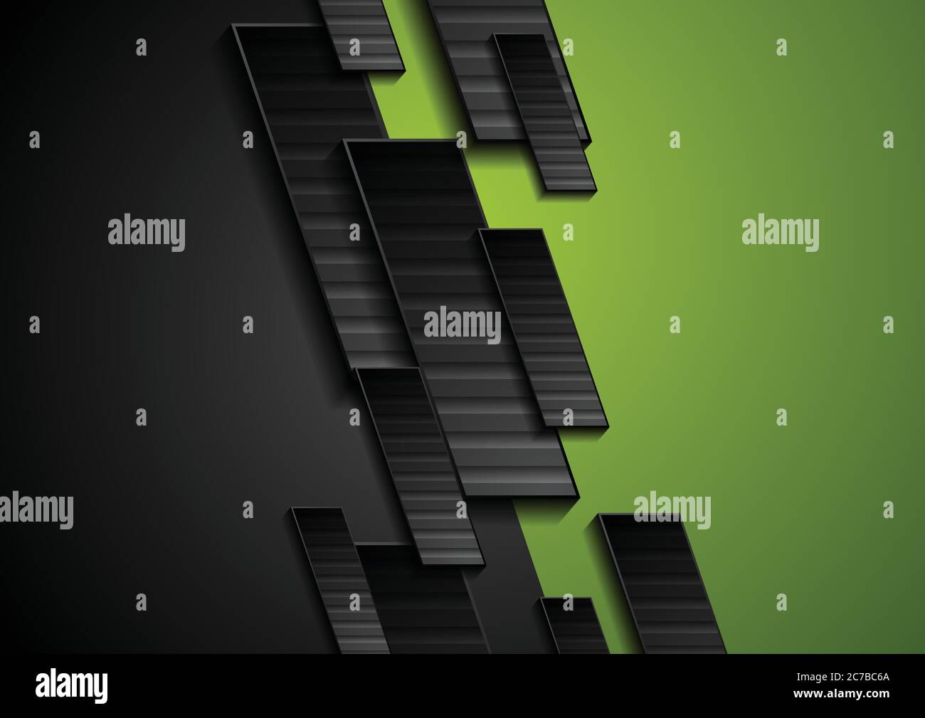 Black and green tech geometrical background. Abstract vector graphic ...