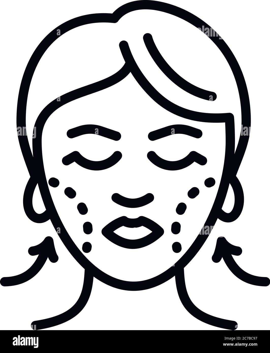 Chin face correction icon. Outline chin face correction vector icon for ...
