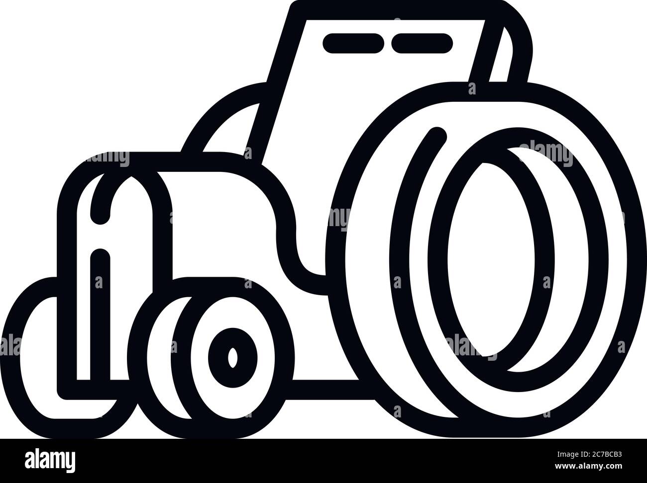 Farm tractor icon. Outline farm tractor vector icon for web design ...