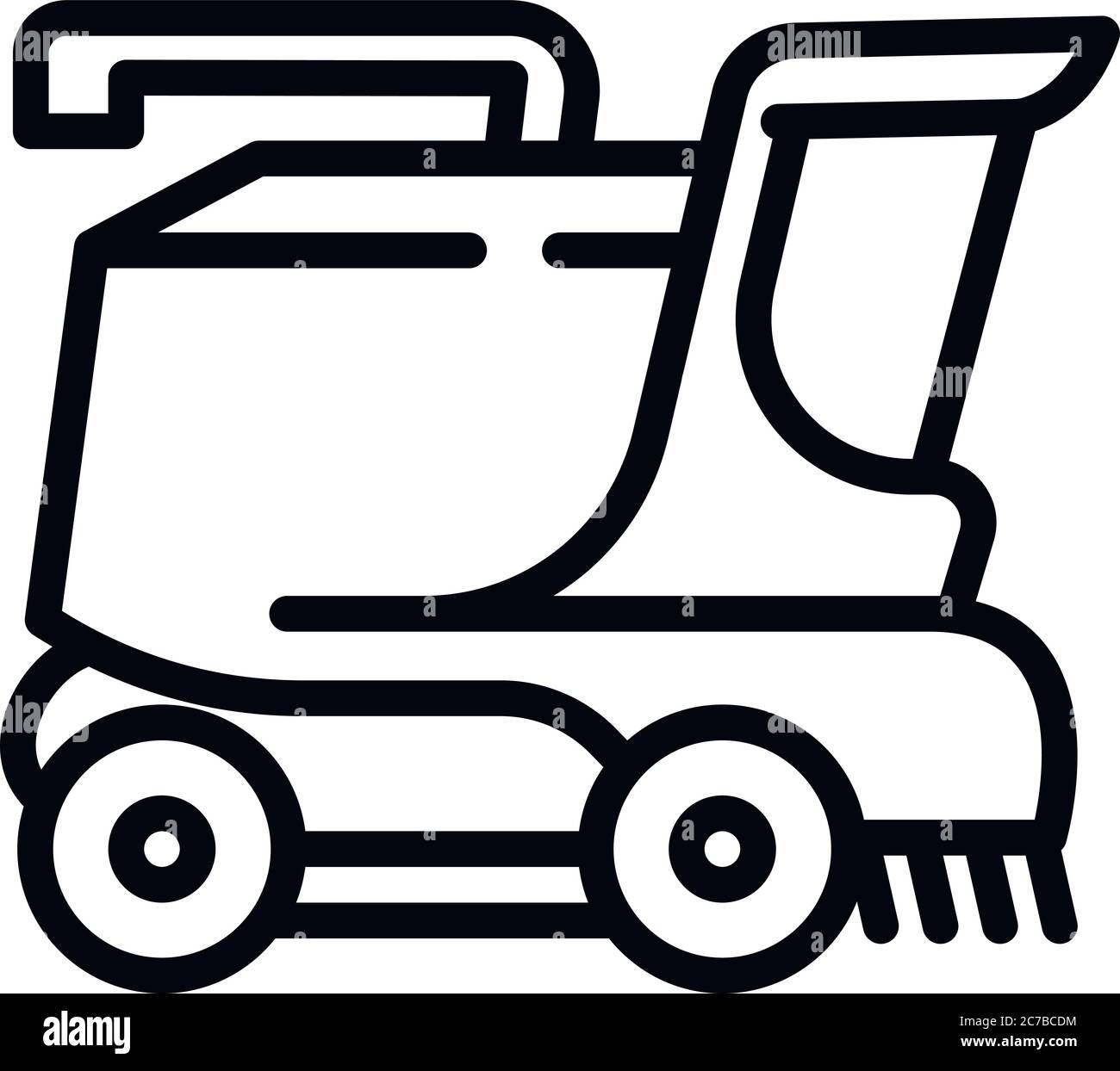 Harvester machine icon. Outline harvester machine vector icon for web ...