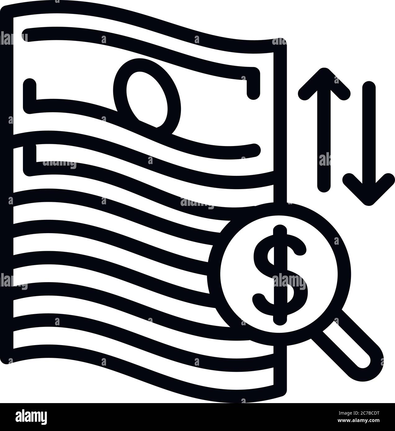 Cash pack icon. Outline cash pack vector icon for web design isolated ...